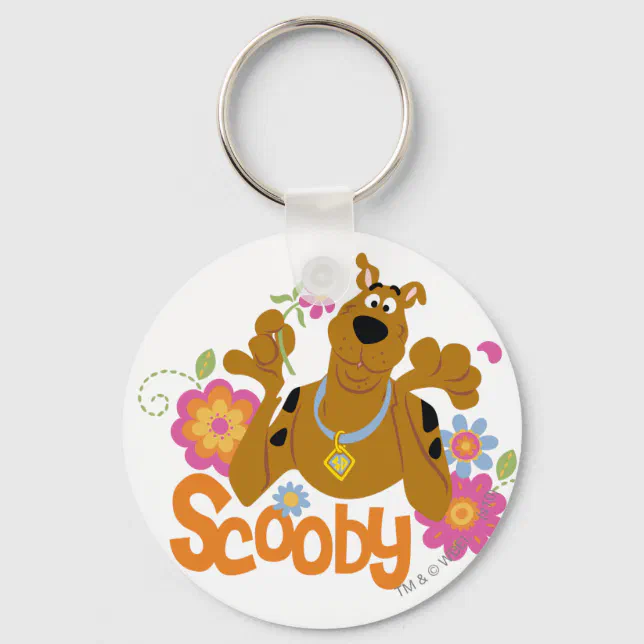 Scooby-Doo In Flowers Keychain | Zazzle