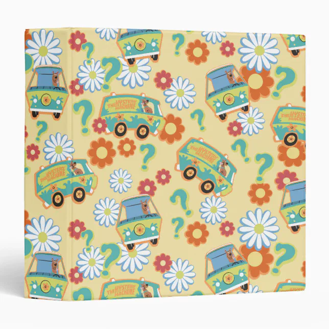 Scooby-Doo Mystery Machine Flower Pattern 3 Ring Binder | Zazzle