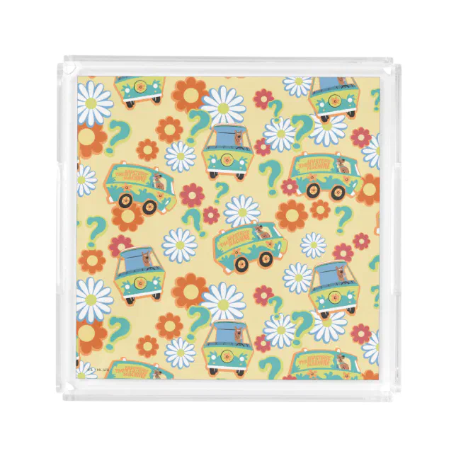 Scooby-Doo Mystery Machine Flower Pattern Acrylic Tray | Zazzle