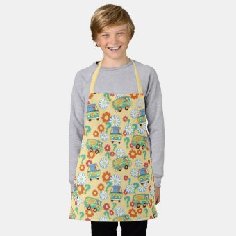 Scooby-Doo Mystery Machine Flower Pattern Apron | Zazzle