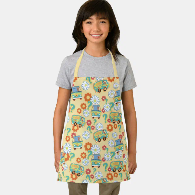 Scooby-Doo Mystery Machine Flower Pattern Apron | Zazzle