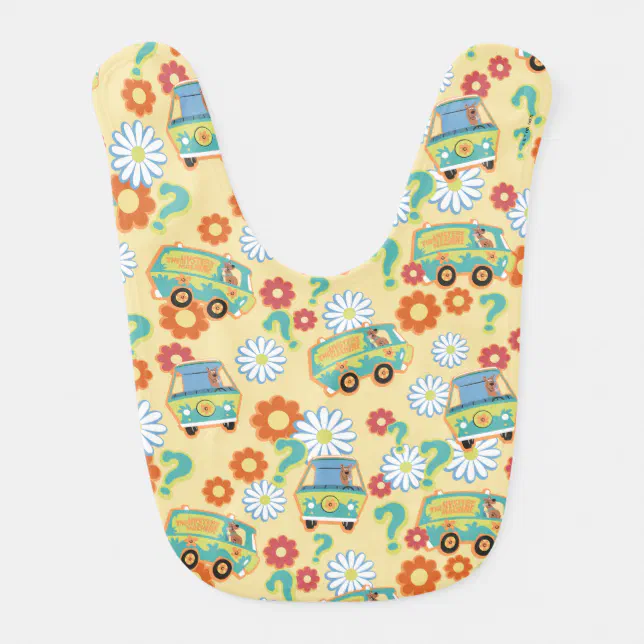 Scooby-Doo Mystery Machine Flower Pattern Baby Bib | Zazzle