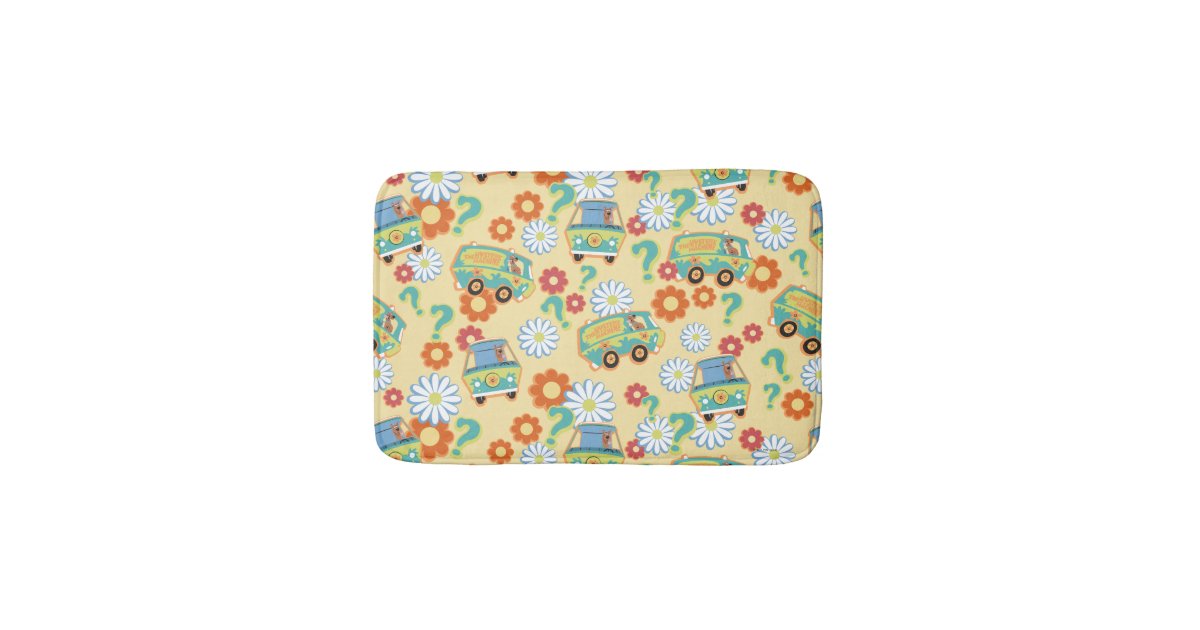 Scooby-Doo Mystery Machine Flower Pattern Bath Mat | Zazzle