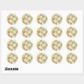 Scooby-Doo Mystery Machine Flower Pattern Classic Round Sticker | Zazzle