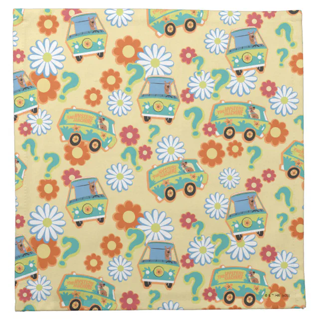 Scooby-Doo Mystery Machine Flower Pattern Cloth Napkin | Zazzle