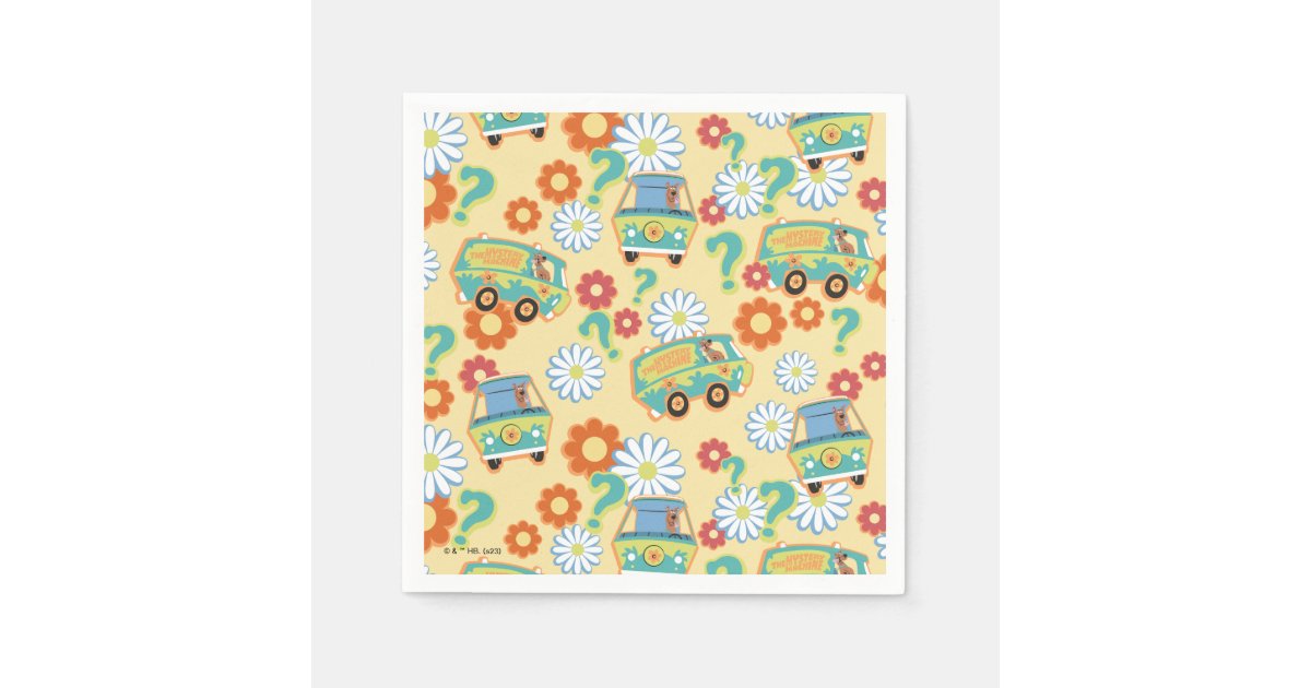 Scooby-Doo Mystery Machine Flower Pattern Napkins | Zazzle
