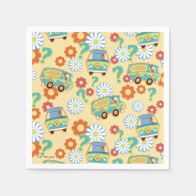 Scooby-Doo Mystery Machine Flower Pattern Napkins | Zazzle