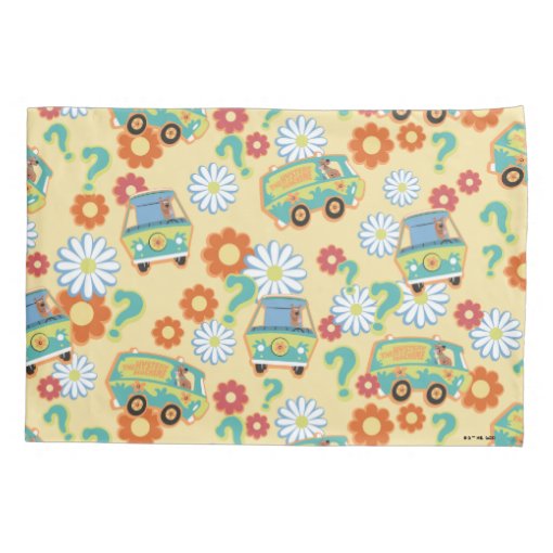Scooby-Doo Mystery Machine Flower Pattern Pillow Case | Zazzle