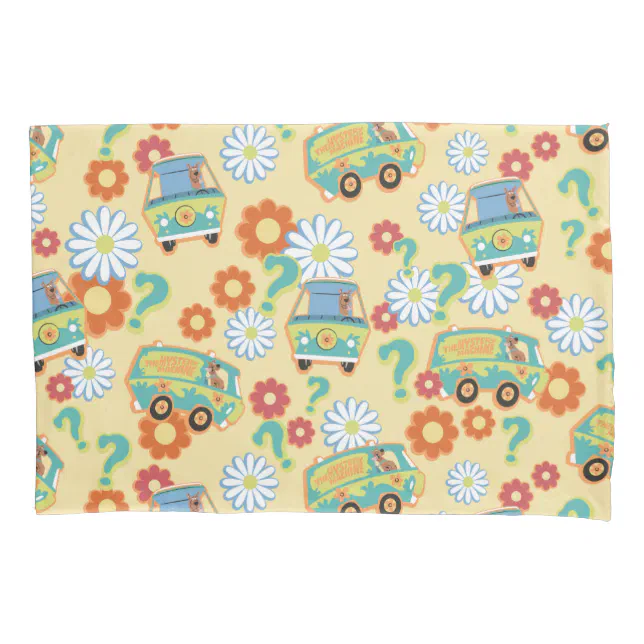 Scooby-Doo Mystery Machine Flower Pattern Pillow Case | Zazzle