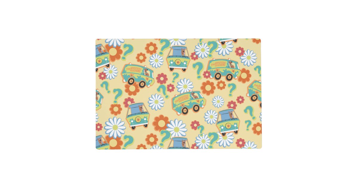 Scooby-Doo Mystery Machine Flower Pattern Placemat | Zazzle