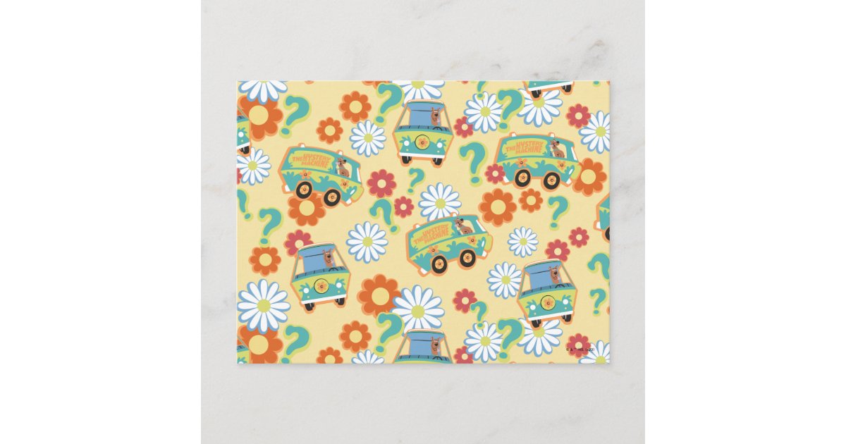 Scooby-Doo Mystery Machine Flower Pattern Postcard | Zazzle