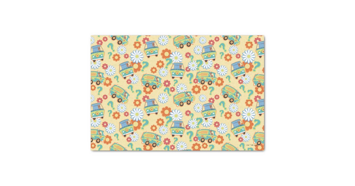 Scooby-Doo Mystery Machine Flower Pattern Tissue Paper | Zazzle