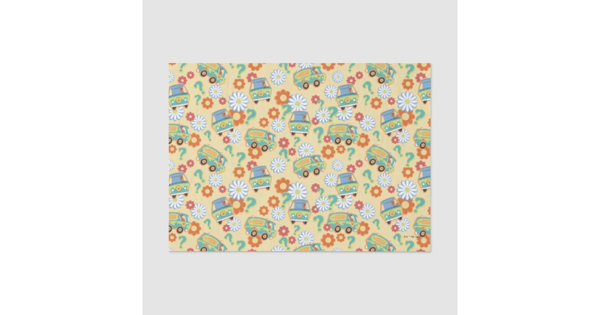 Scooby-Doo Mystery Machine Flower Pattern Tissue Paper | Zazzle