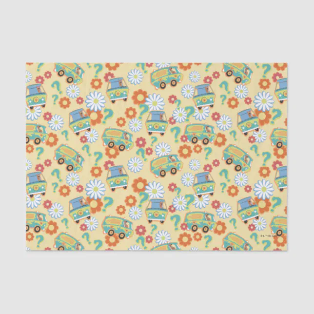 Scooby-Doo Mystery Machine Flower Pattern Tissue Paper | Zazzle