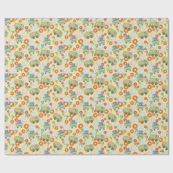 Scooby-Doo Mystery Machine Flower Pattern Wrapping Paper | Zazzle