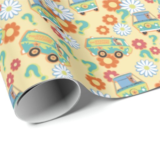 Scooby-Doo Mystery Machine Flower Pattern Wrapping Paper | Zazzle
