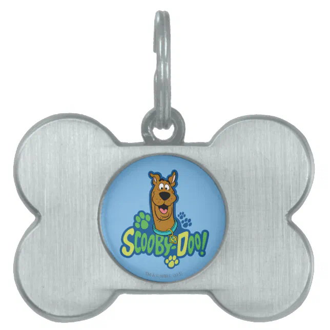 Scooby-Doo Paw Print Character Badge Pet Name Tag | Zazzle