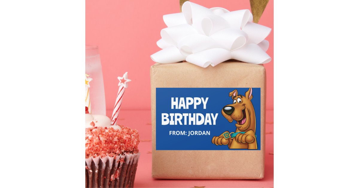 Scooby-Doo Paws Up | Happy Birthday Rectangular Sticker | Zazzle