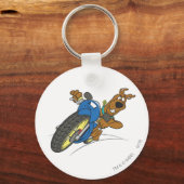 Scooby-Doo Riding Motorcycle Keychain | Zazzle