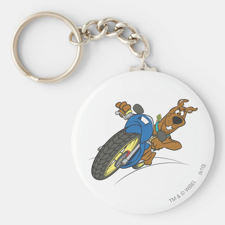 Scooby-Doo Riding Motorcycle Keychain | Zazzle