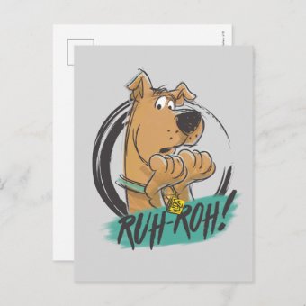 Scooby-Doo "Ruh Roh!" Marker Sketch Postcard | Zazzle
