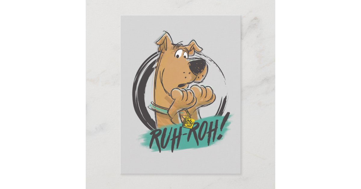 Scooby-Doo "Ruh Roh!" Marker Sketch Postcard | Zazzle