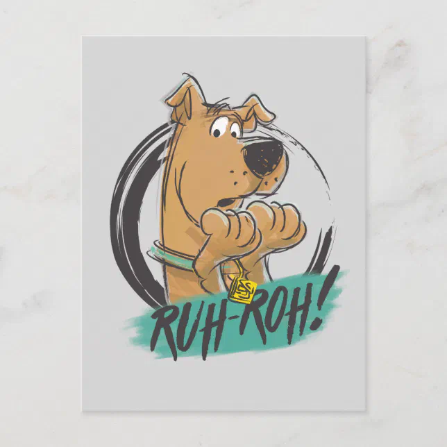 Scooby-Doo "Ruh Roh!" Marker Sketch Postcard | Zazzle