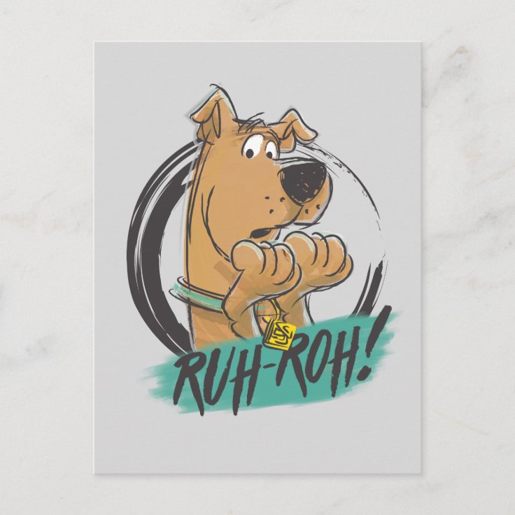 Scooby-Doo "Ruh Roh!" Marker Sketch Postcard | Zazzle