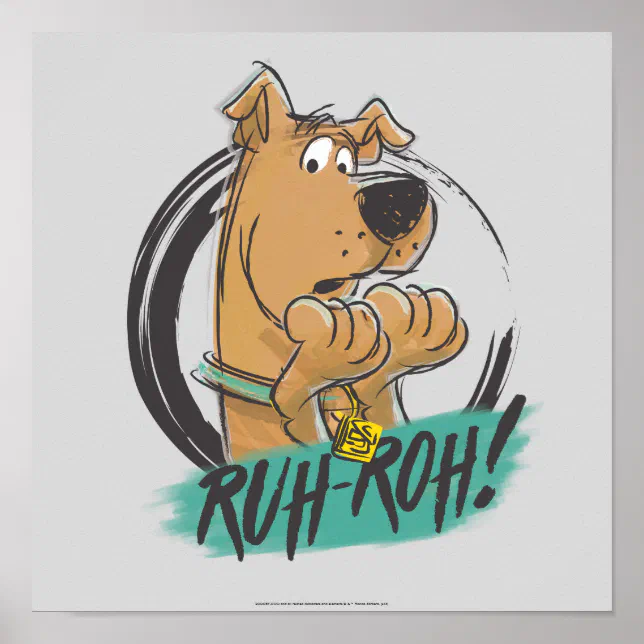 Scooby-Doo "Ruh Roh!" Marker Sketch Poster | Zazzle