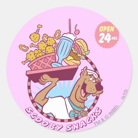 Scooby-Doo "Scooby Snacks" Classic Round Sticker | Zazzle.com