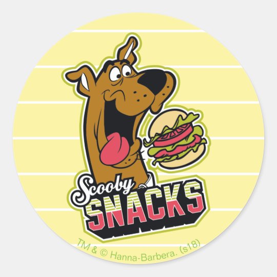 Scooby-Doo "Scooby Snacks" Logo Classic Round Sticker | Zazzle.com