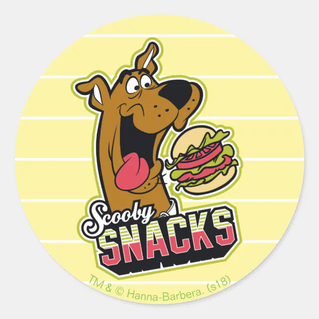 Scooby-Doo "Scooby Snacks" Logo Classic Round Sticker | Zazzle