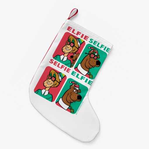Scooby-Doo & Shaggy "Elfie Selfie" Small Christmas Stocking | Zazzle