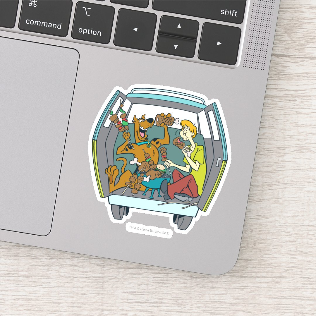 Scooby-Doo & Shaggy In Mystery Machine Sticker | Zazzle