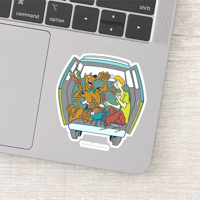 Scooby-Doo & Shaggy In Mystery Machine Sticker | Zazzle
