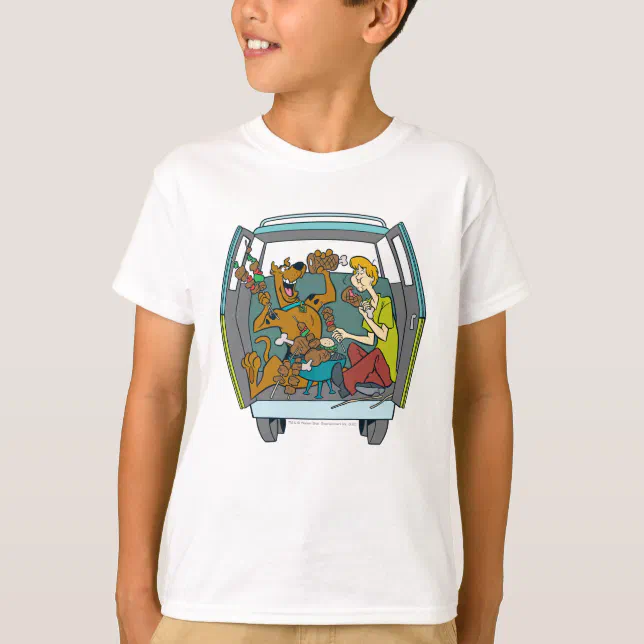 Scooby-Doo & Shaggy In Mystery Machine T-Shirt | Zazzle