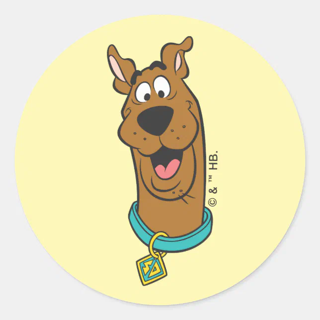 Scooby-Doo Smiling Face Classic Round Sticker | Zazzle