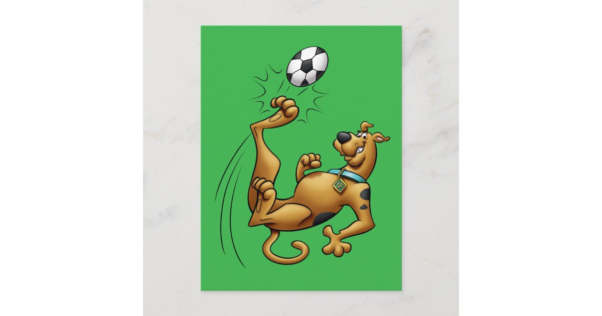 Scooby-Doo Soccer Overhead Kick Airbrush Postcard | Zazzle