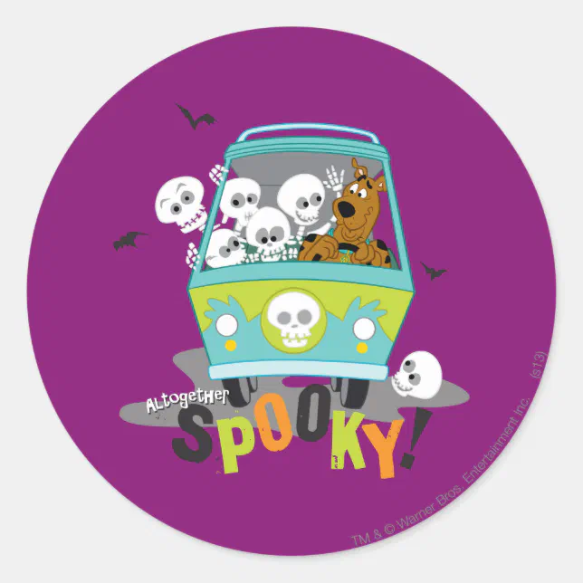 Scooby-Doo Spooky Mystery Machine Classic Round Sticker | Zazzle