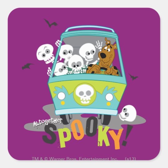 Scooby-Doo Spooky Mystery Machine Square Sticker | Zazzle.com