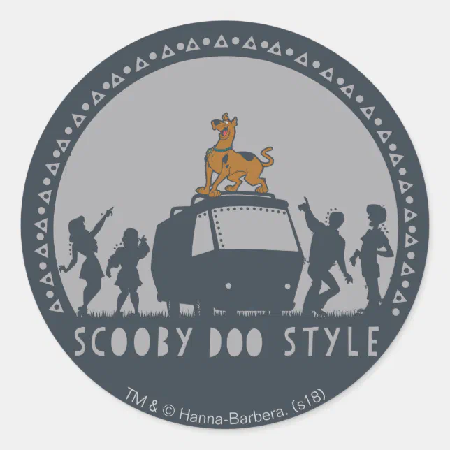 Scooby-Doo Style Tribal Van Silhouette Classic Round Sticker | Zazzle
