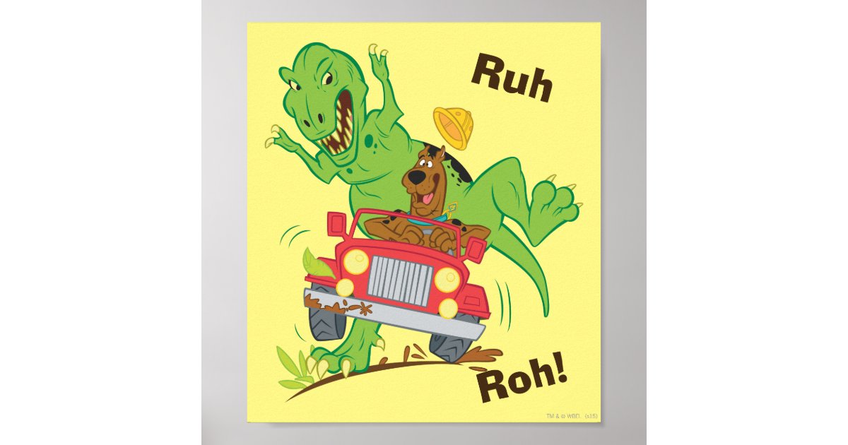 Scooby Doo T Rex Attack Poster Zazzle