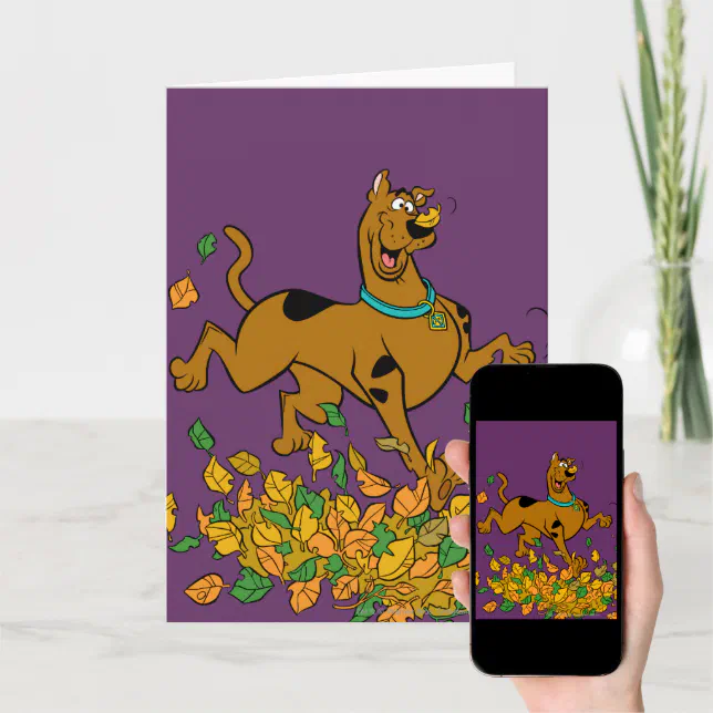 Scooby-Doo Thanksgiving Leaves Holiday Card | Zazzle