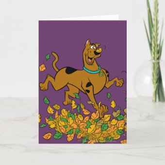 Scooby-Doo Thanksgiving Leaves Holiday Card | Zazzle