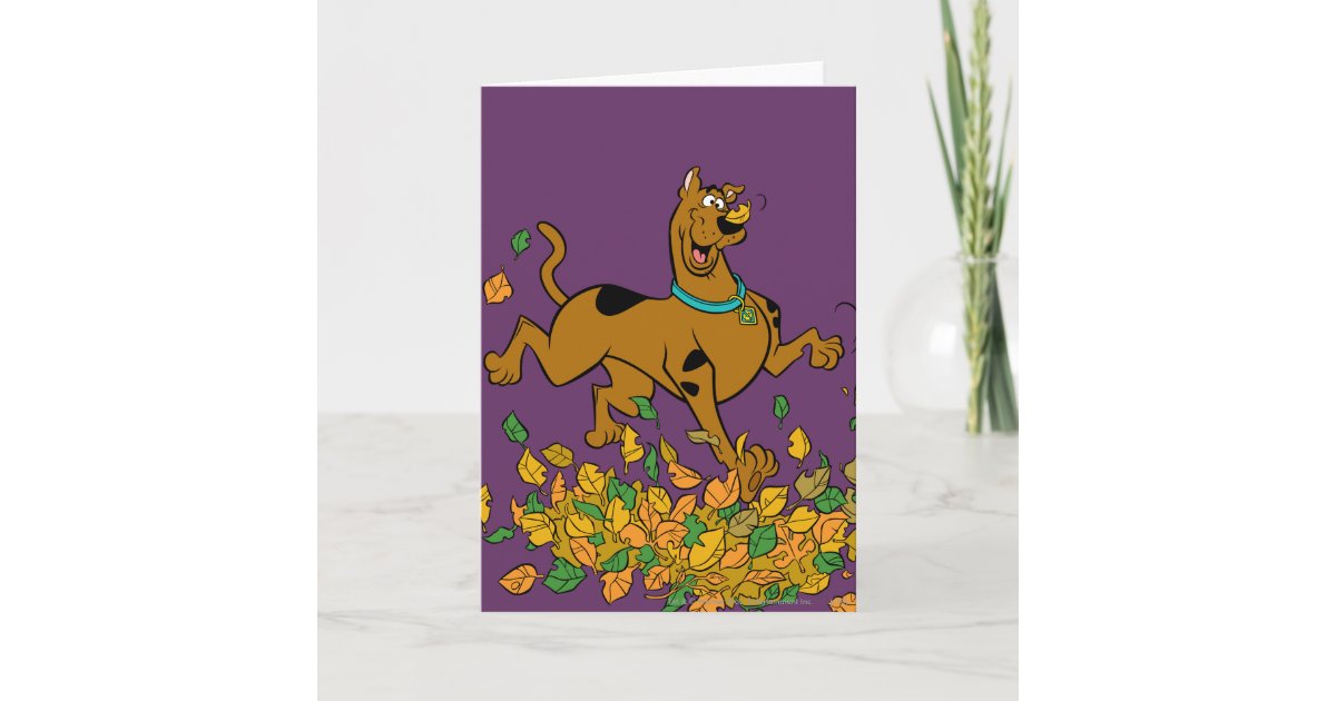 Scooby-Doo Thanksgiving Leaves Holiday Card | Zazzle