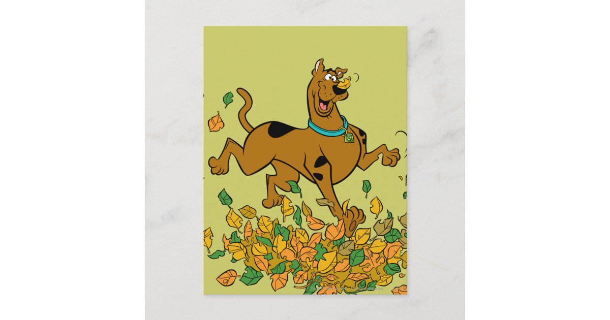 Scooby-Doo Thanksgiving Leaves Holiday Postcard | Zazzle