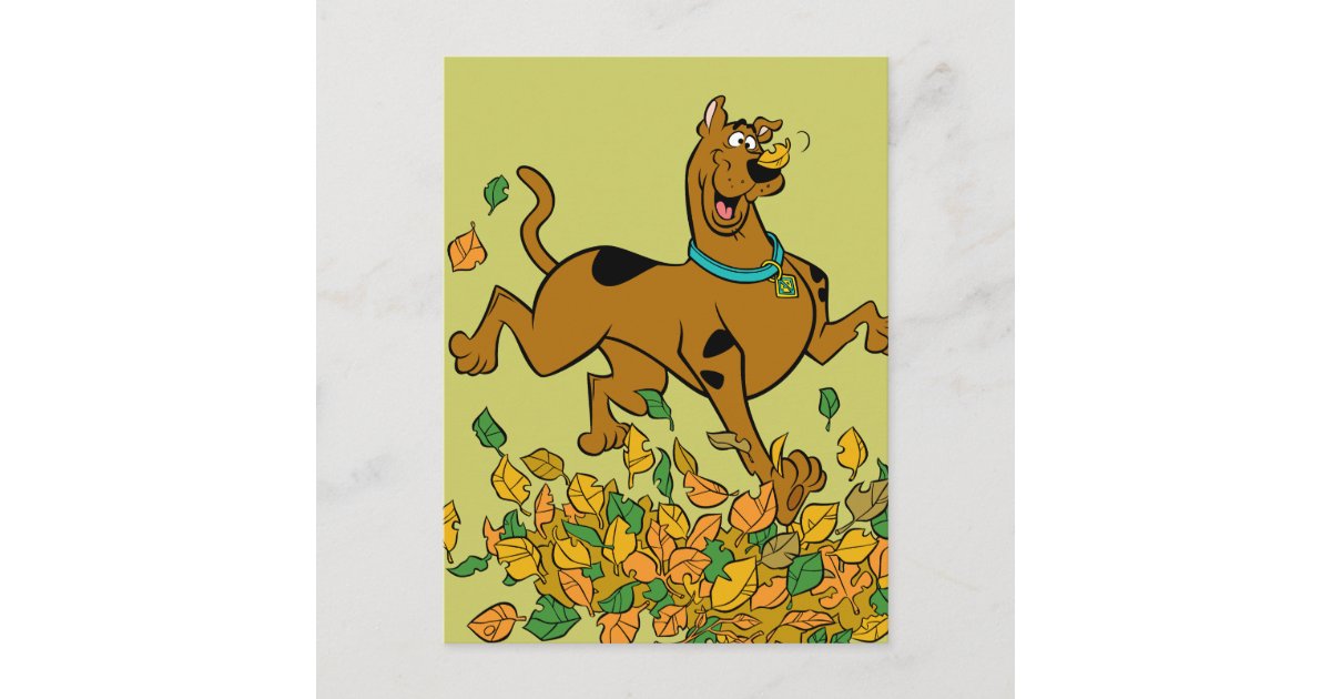 Scooby-Doo Thanksgiving Leaves Holiday Postcard | Zazzle