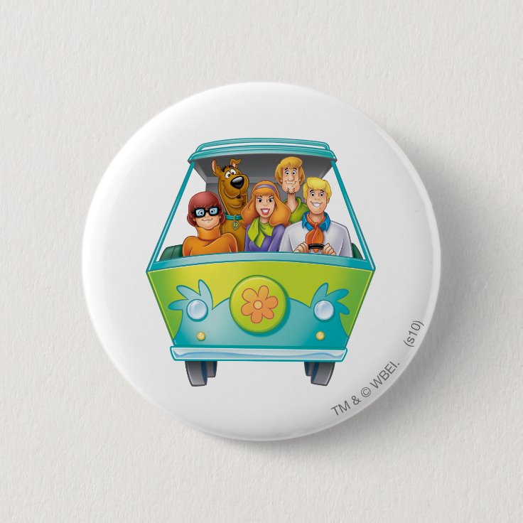 Scooby-Doo & The Gang Mystery Machine Airbrush Pinback Button | Zazzle