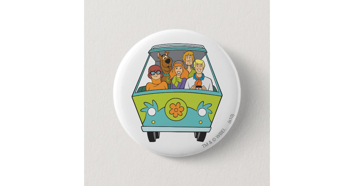 Scooby-Doo & The Gang Mystery Machine Button | Zazzle