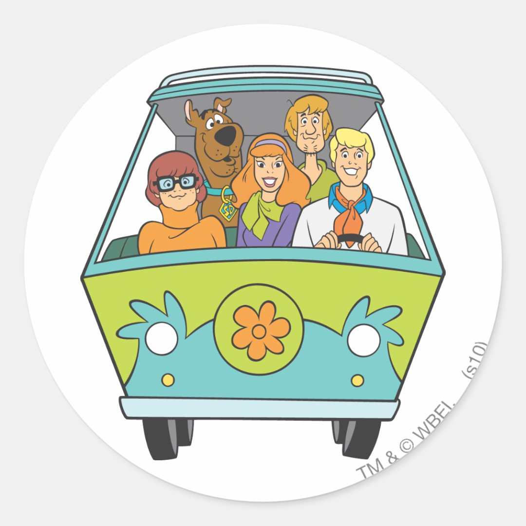 Scooby-Doo & The Gang Mystery Machine Classic Round Sticker | Zazzle